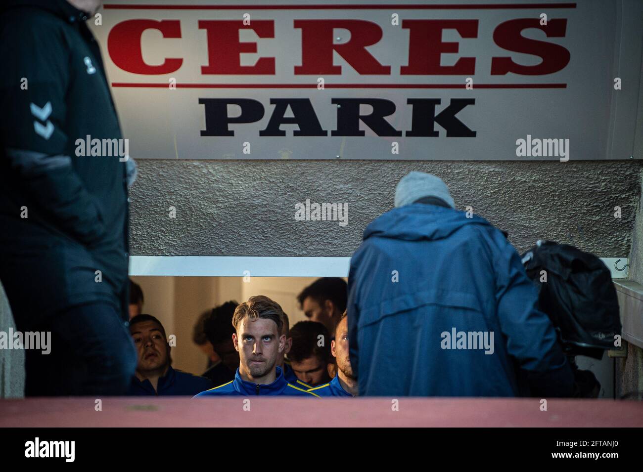Aarhus, Denmark. 20th May, 2021. Andreas Maxso of Broendby IF prepares ...