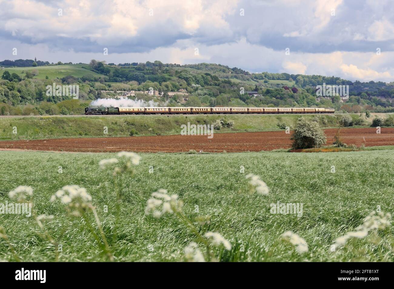 Clan Line steam train with the British Belmond Pullman Stock Photo - Alamy