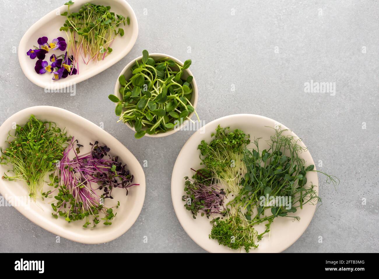 Different types organic microgreens hi-res stock photography and images ...