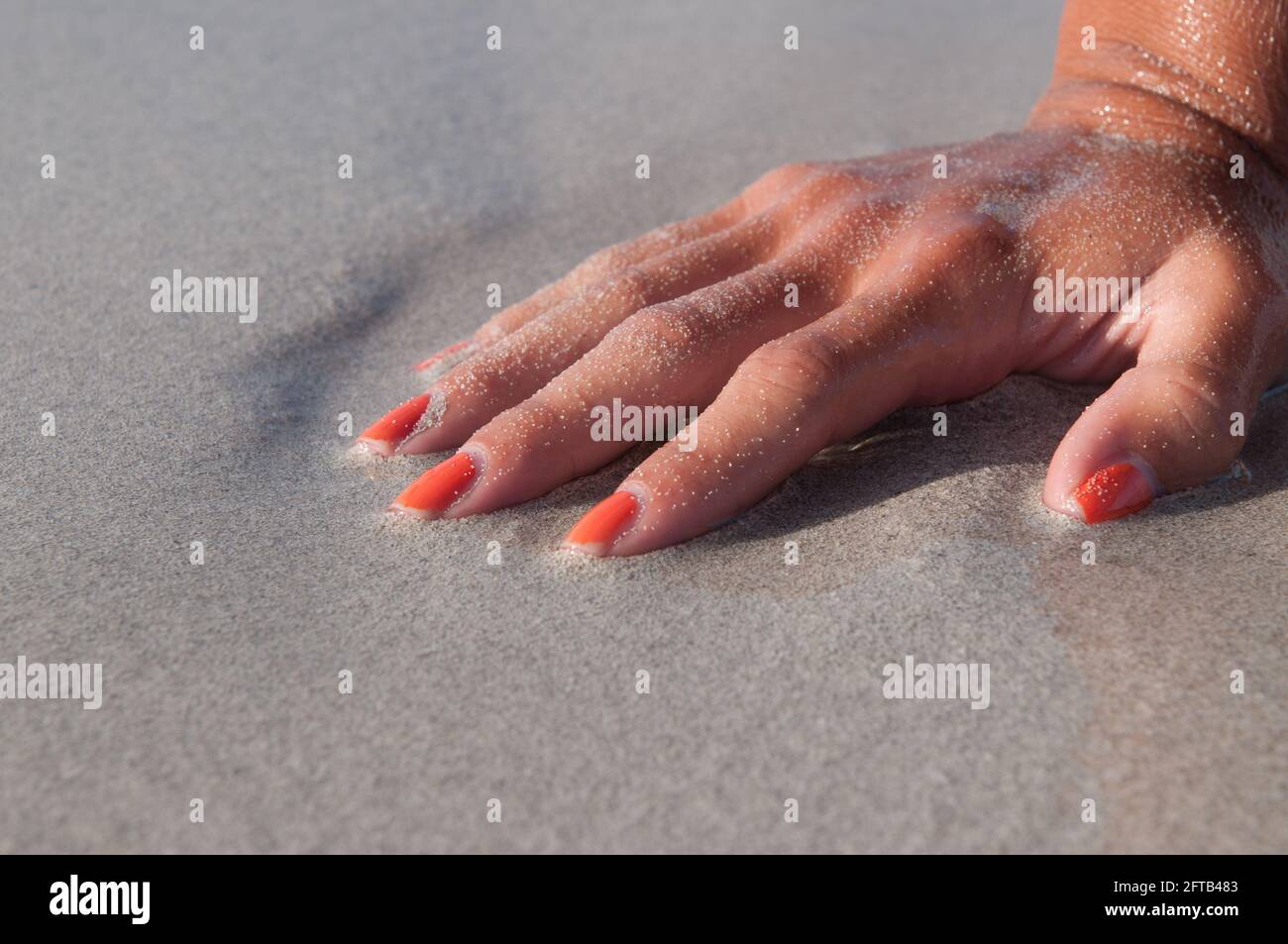 Hand in the water, sea, waves, sand, Formentera, Spain, Europe Stock ...