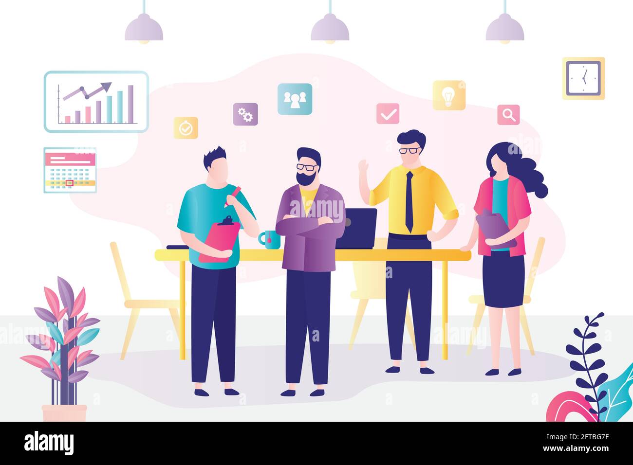 Businessman coffee colleagues Stock Vector Images - Alamy