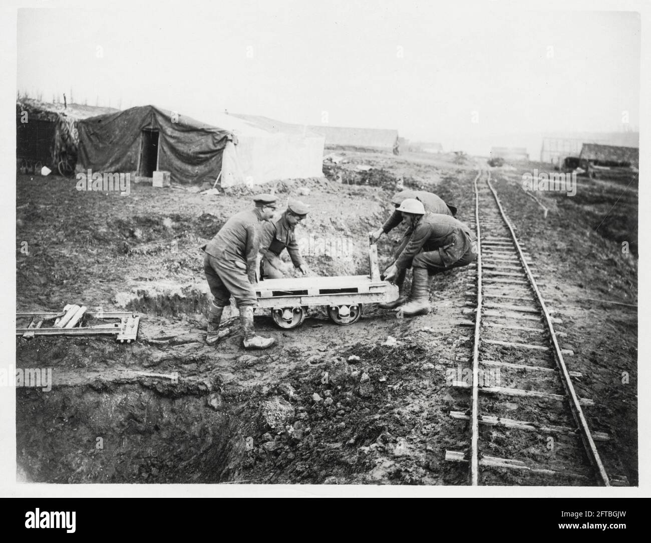 World War One, WWI, Western Front - Troops moving part of a light ...