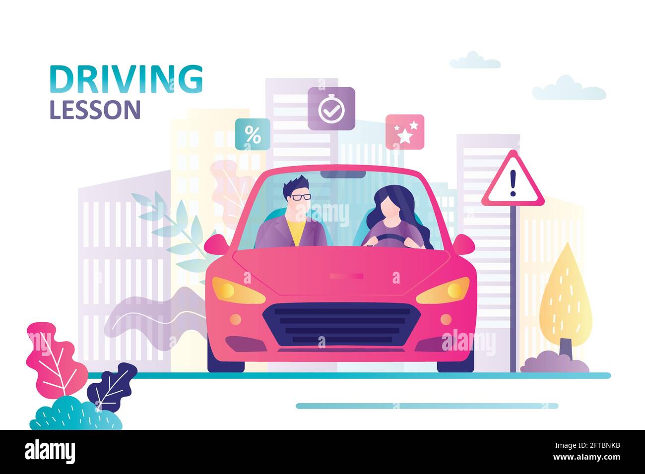 Cartoon character driving license Cut Out Stock Images & Pictures - Alamy