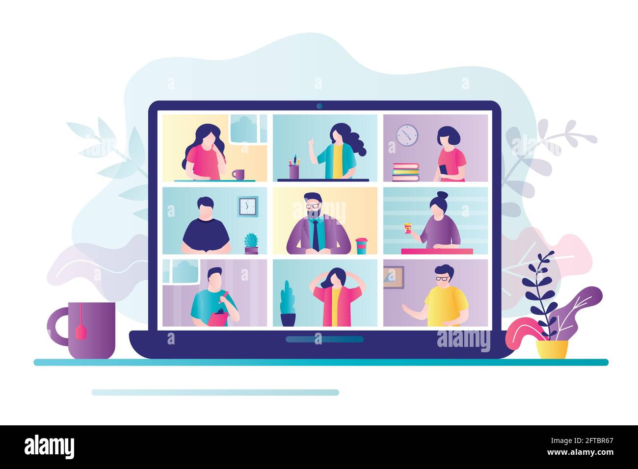 Zoom meeting cartoon Cut Out Stock Images & Pictures - Alamy