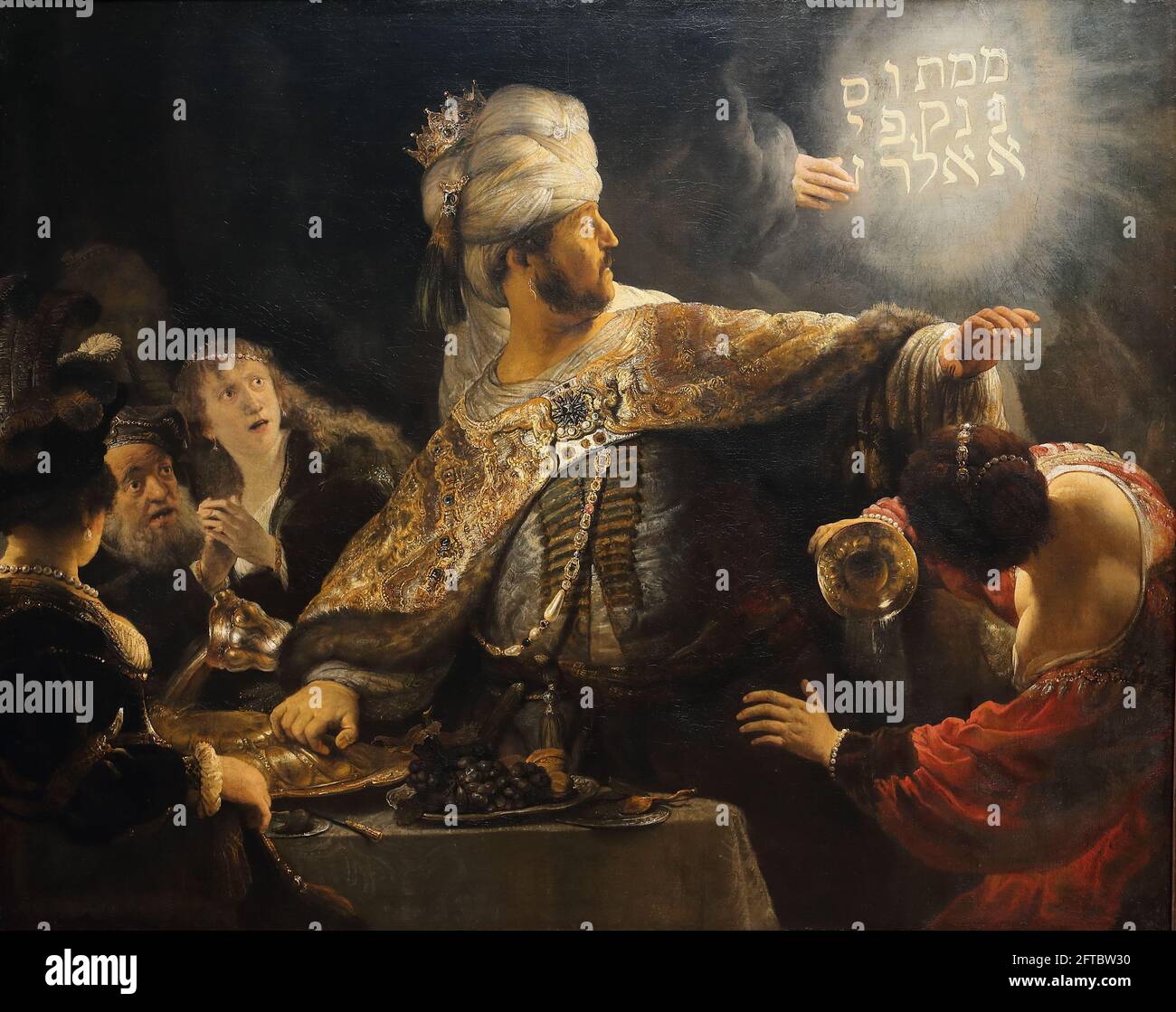 Belshazzar's Feast by Flemish Baroque painter Rembrandt at the National ...