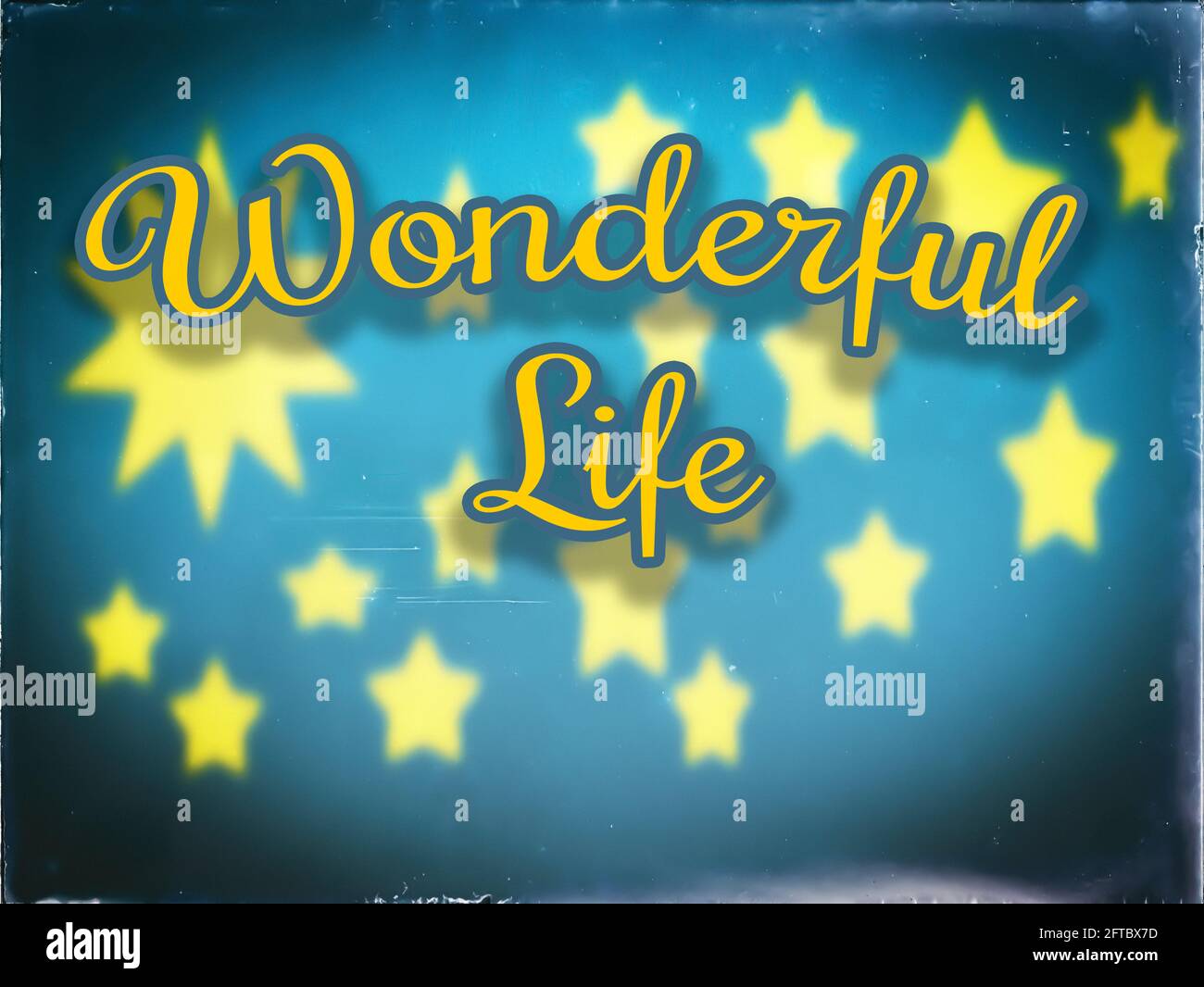 Wonderful Life in golden cursive font displayed on a vintage style ...