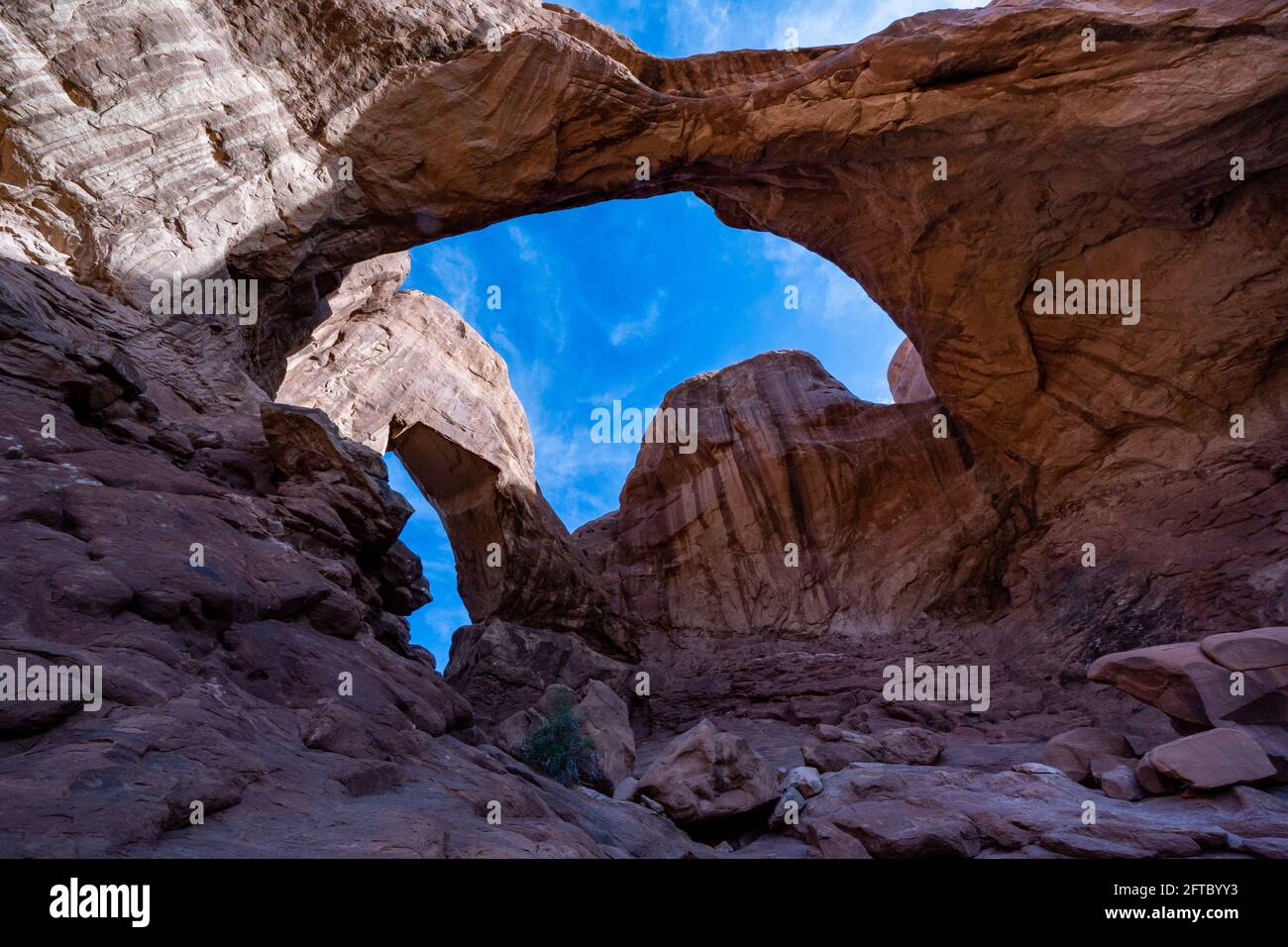 Double Arch in the windows section of Arches National Park Utah Stock ...