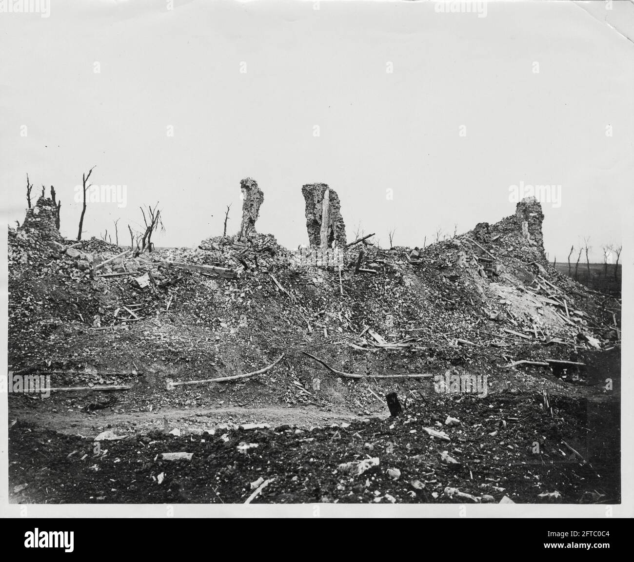 World War One, WWI, Western Front - A scene of destruction Stock Photo ...