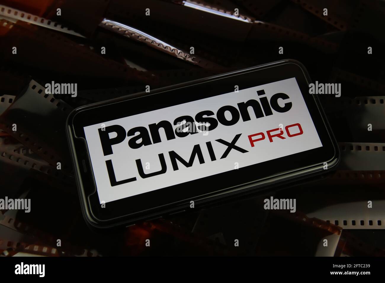 Viersen, Germany - May 9. 2021: Closeup of smartphone with logo ...