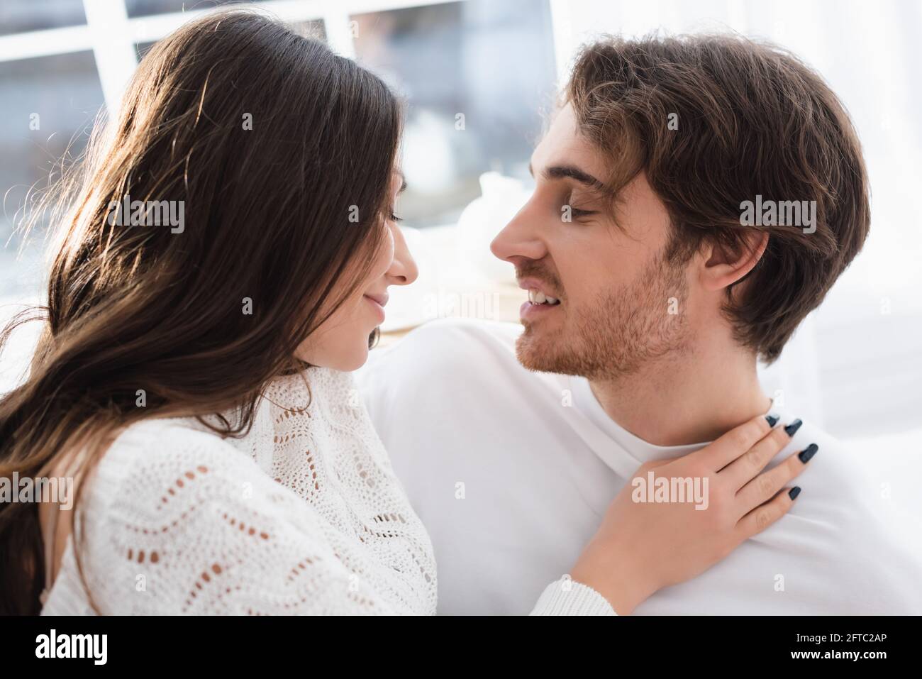 Side view beautiful woman handsome hi-res stock photography and images ...