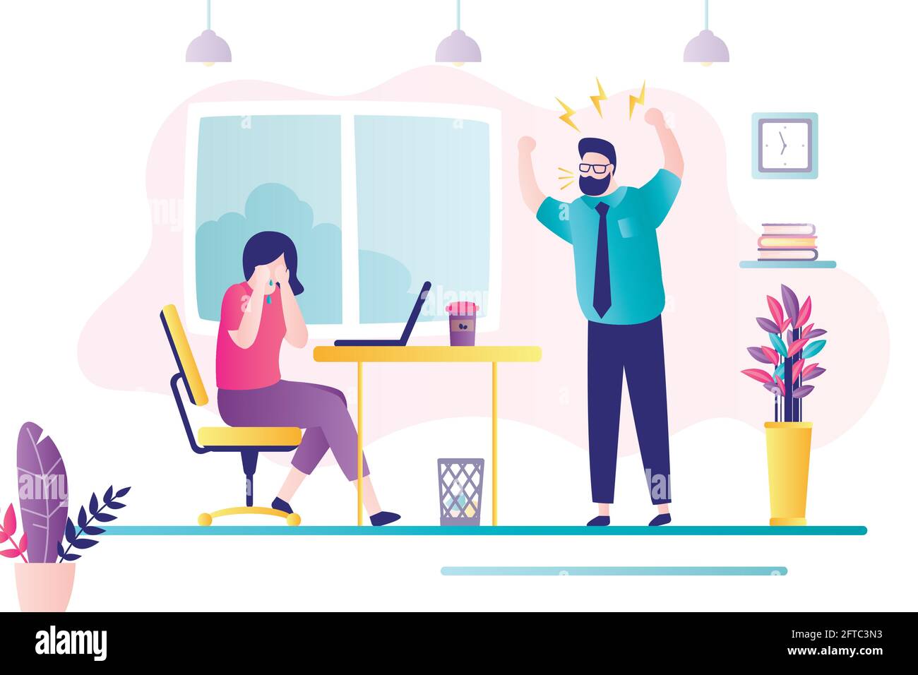 Disgruntled worker Stock Vector Images - Alamy