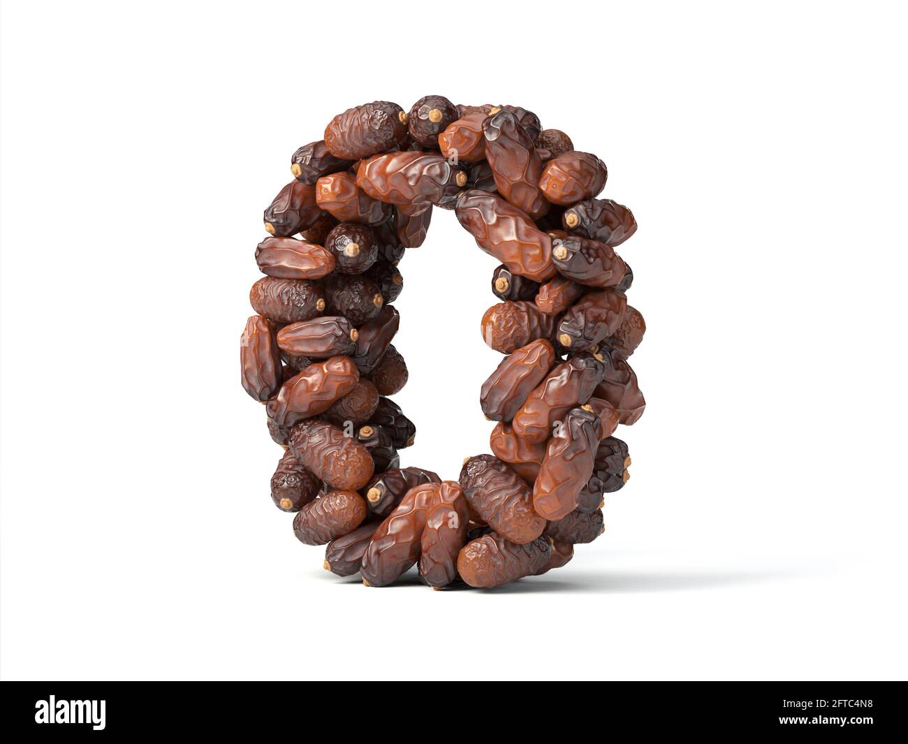 number 0 shaped date palm fruits, 3d illustration, suitable for fasting ...
