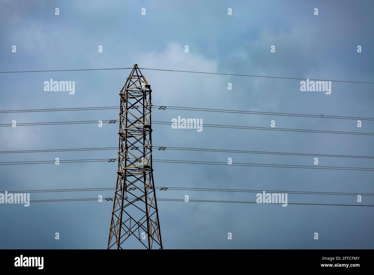 high voltage powerline Stock Photo - Alamy
