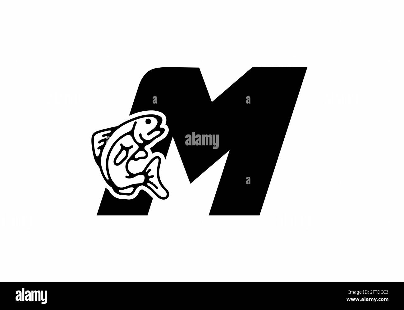 M initial letter with fish design Stock Vector Image & Art - Alamy