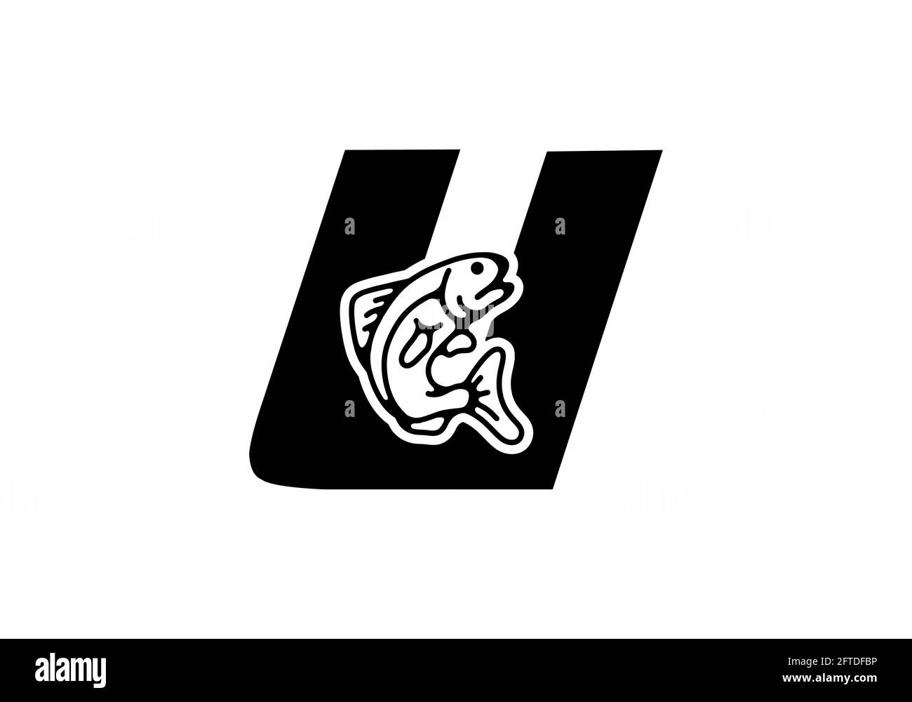 U initial letter with fish design Stock Vector Image & Art - Alamy