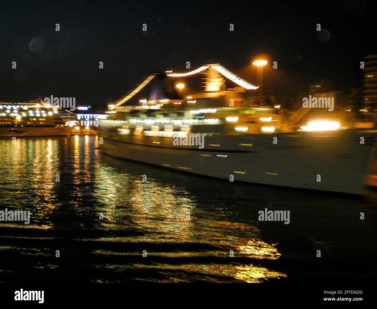 Ferry-boat sailing at night, Crete, Greece Stock Photo - Alamy