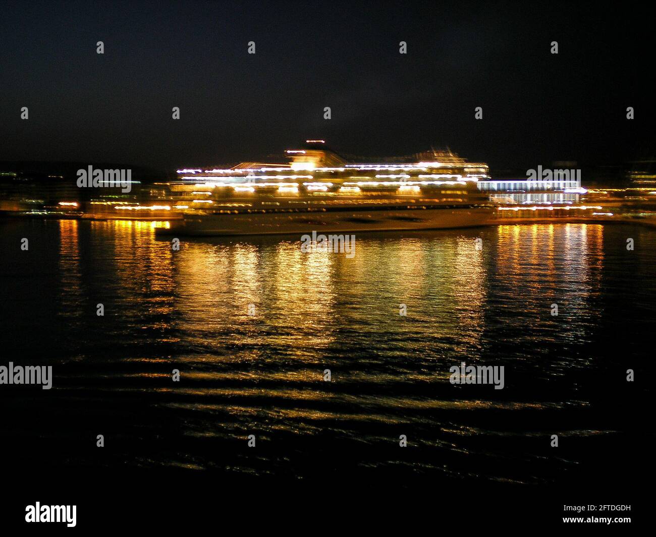 Ferry-boat sailing at night, Crete, Greece Stock Photo - Alamy