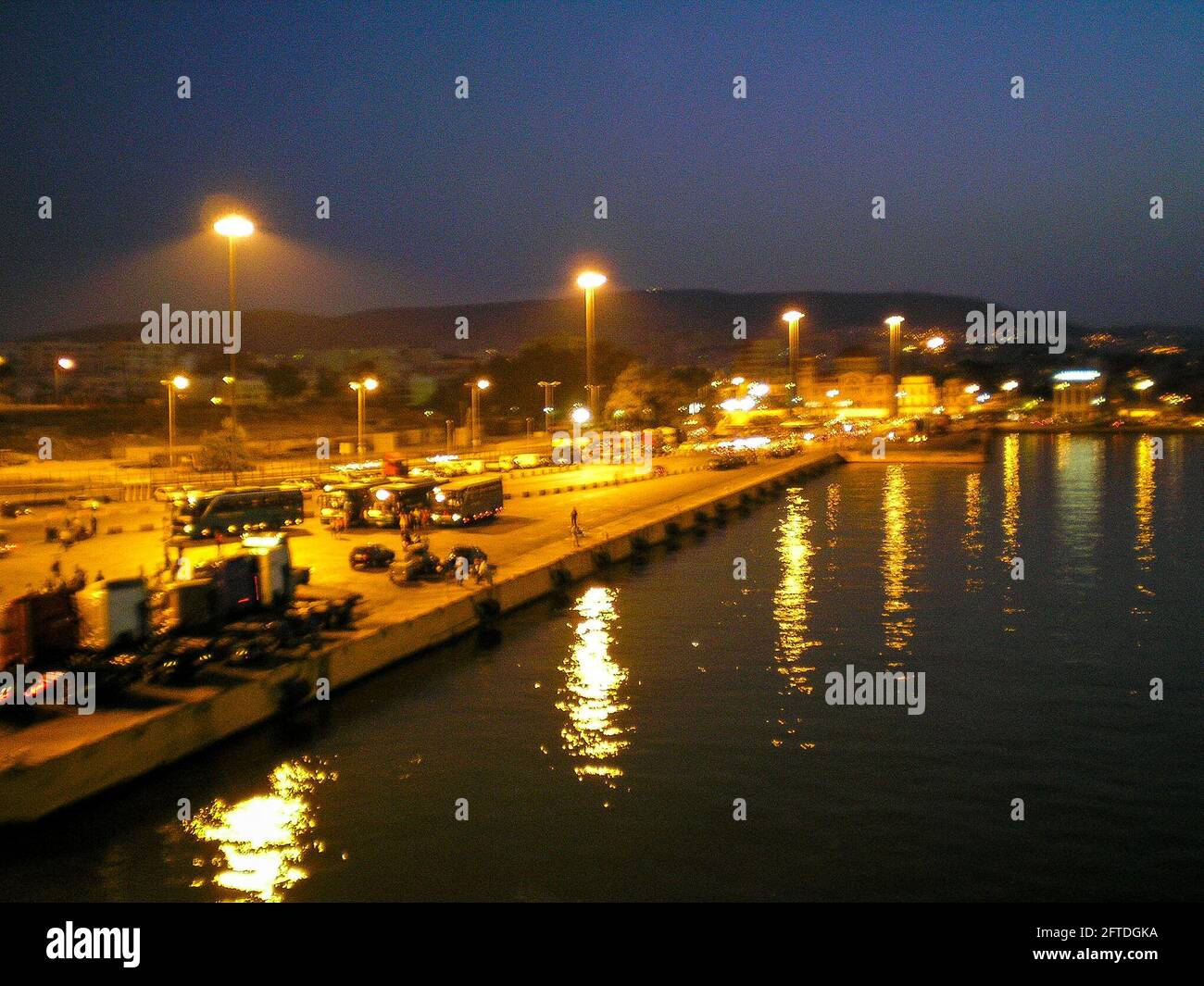 Ferry-boat sailing at night, Crete, Greece Stock Photo - Alamy