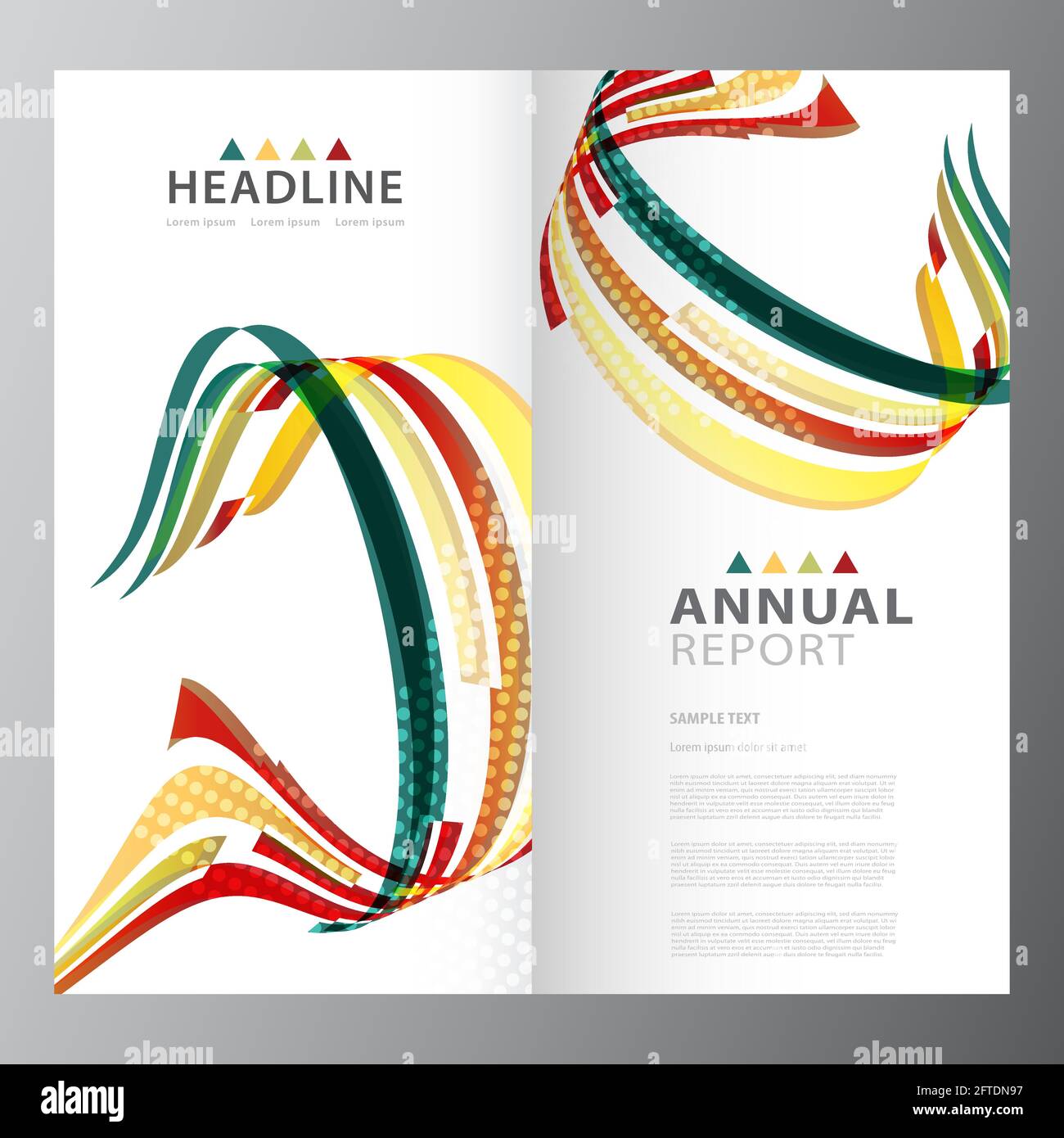 Annual colorful business report template design layout Stock Vector ...