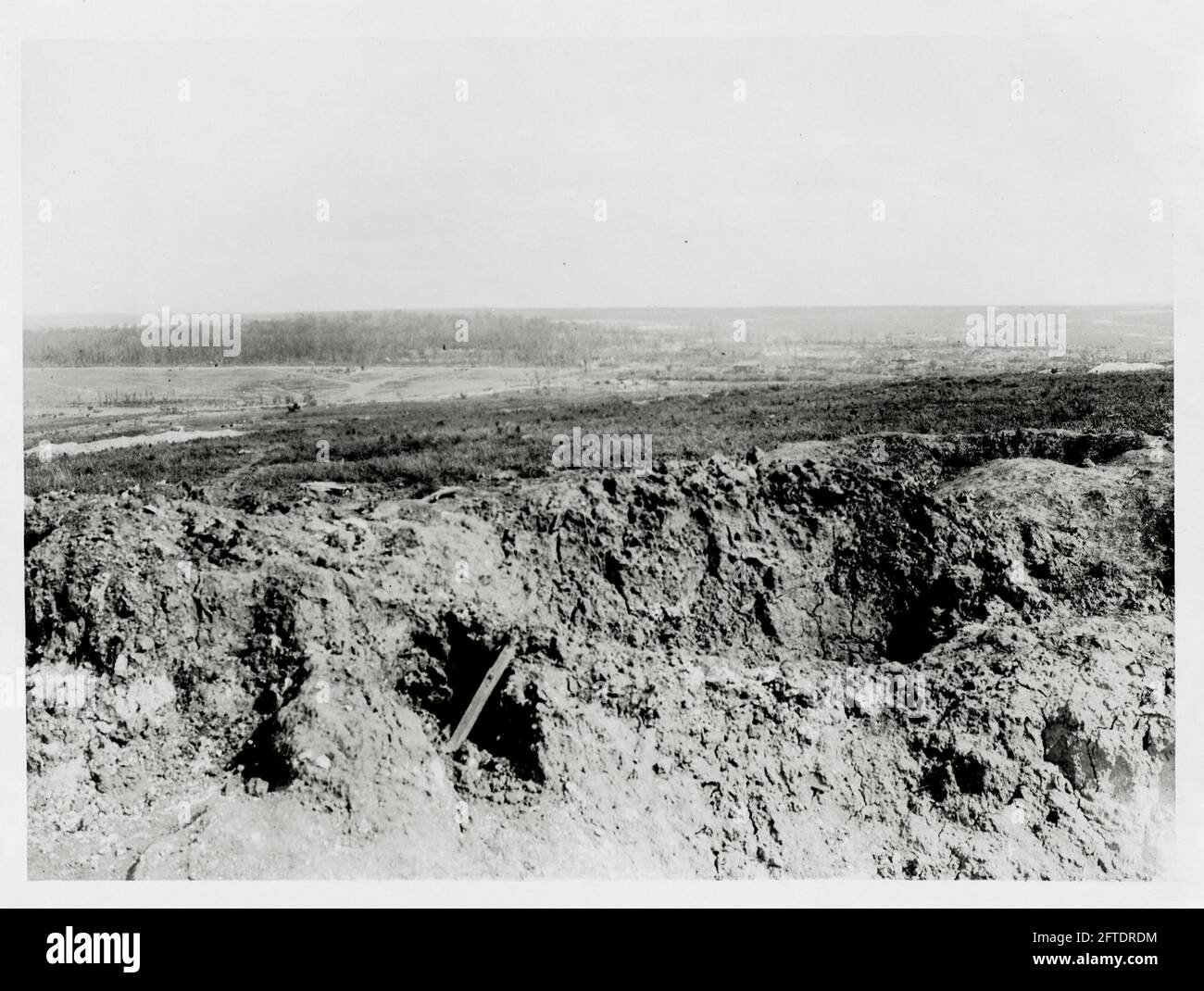 World War One, WWI, Western Front - View of battlefield with Mametz and ...