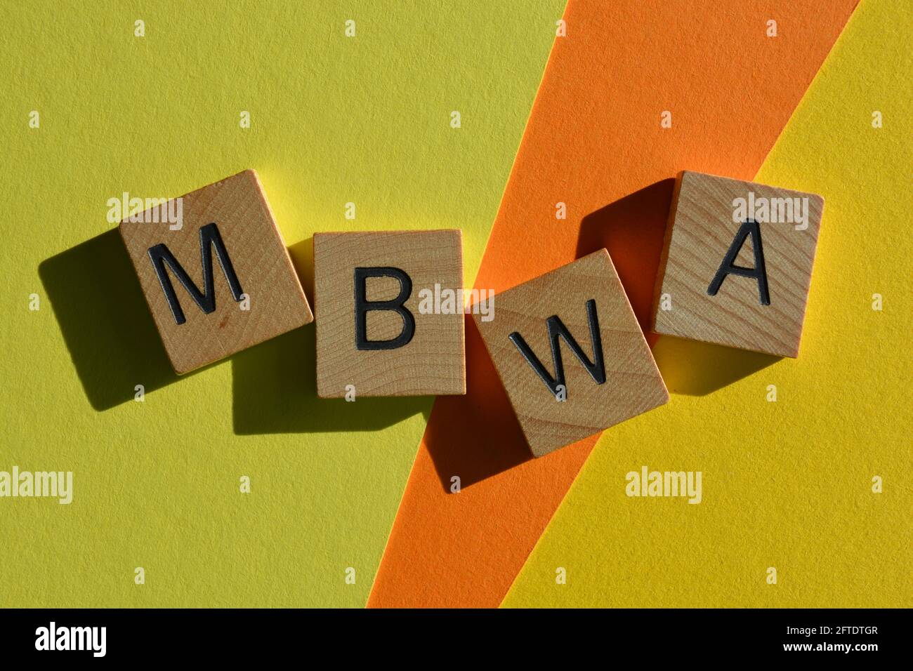 MBWA, acronym for Management By Wandering Around, isolated on colorful ...