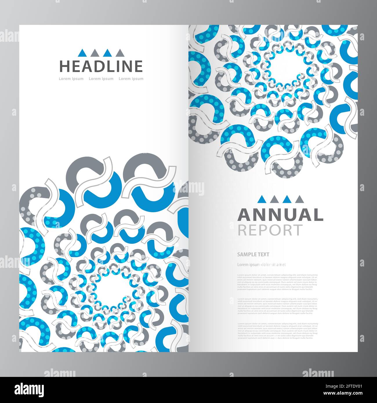 Annual colorful business report template design layout Stock Vector ...