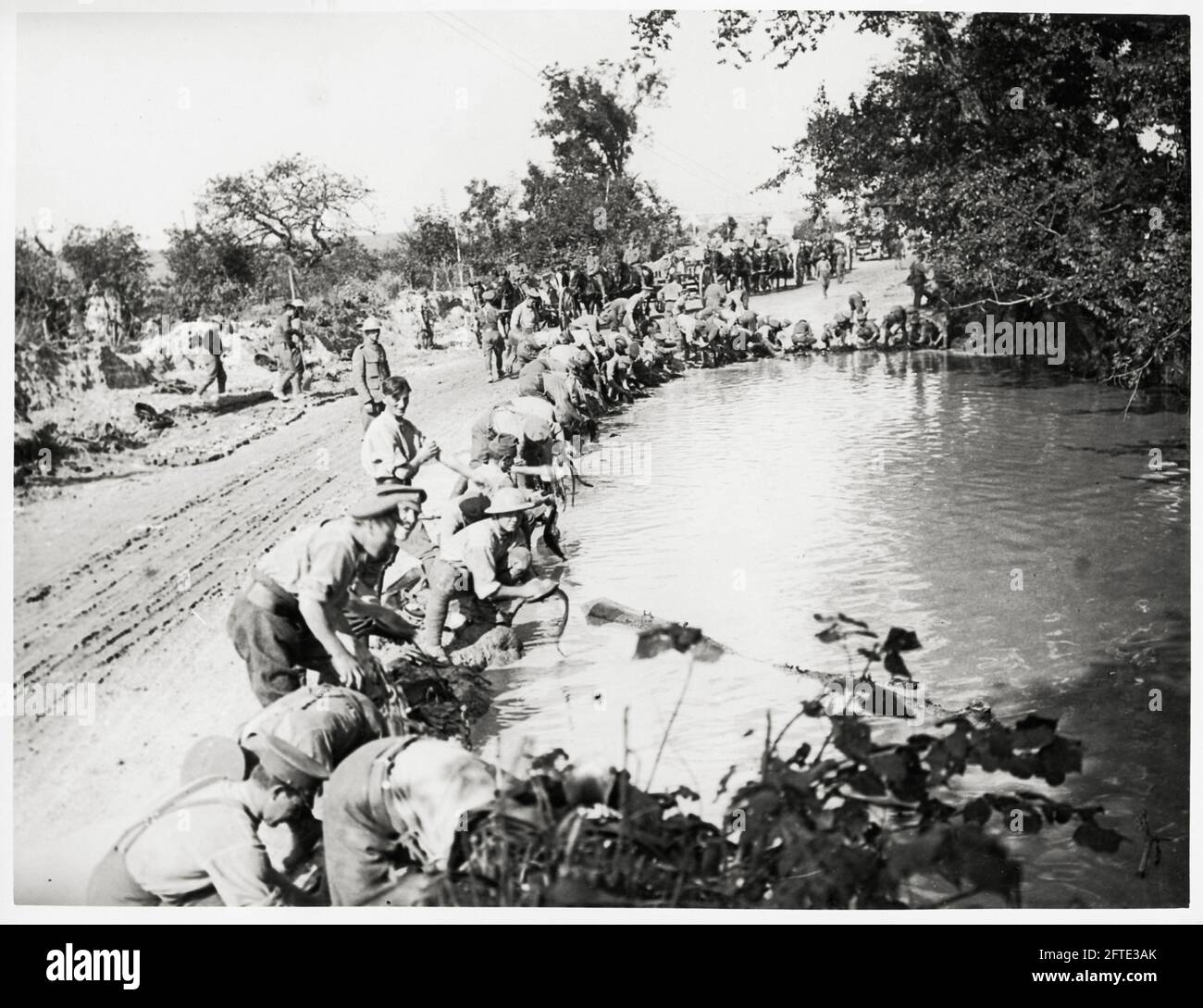 World War One, WWI, Western Front - Transport men cleaning their ...