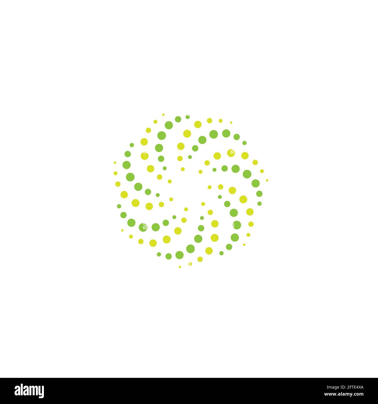 Green energy round logo isolated on white. Circles and dotes abstract ...