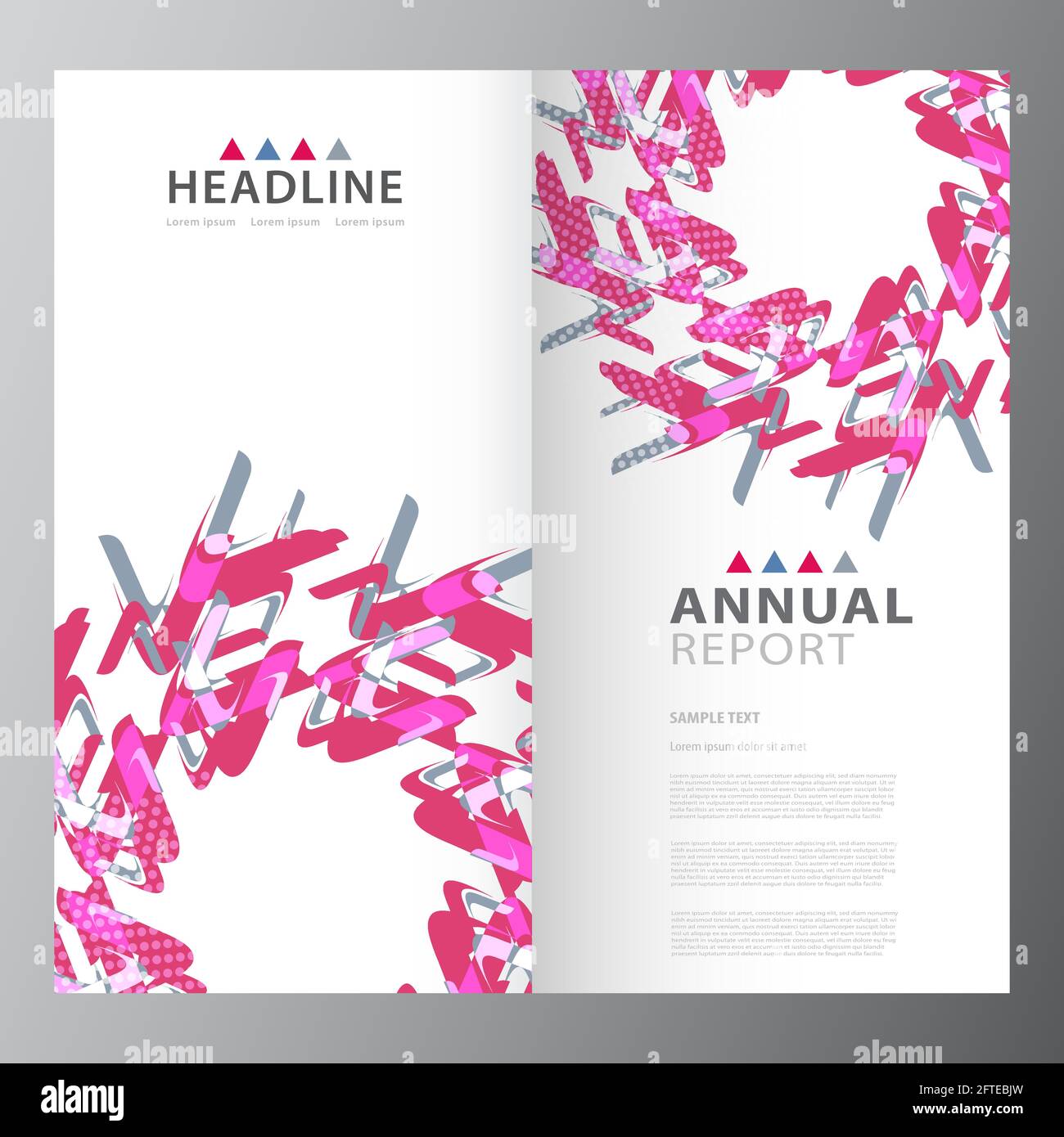 Annual colorful business report template design layout Stock Vector ...