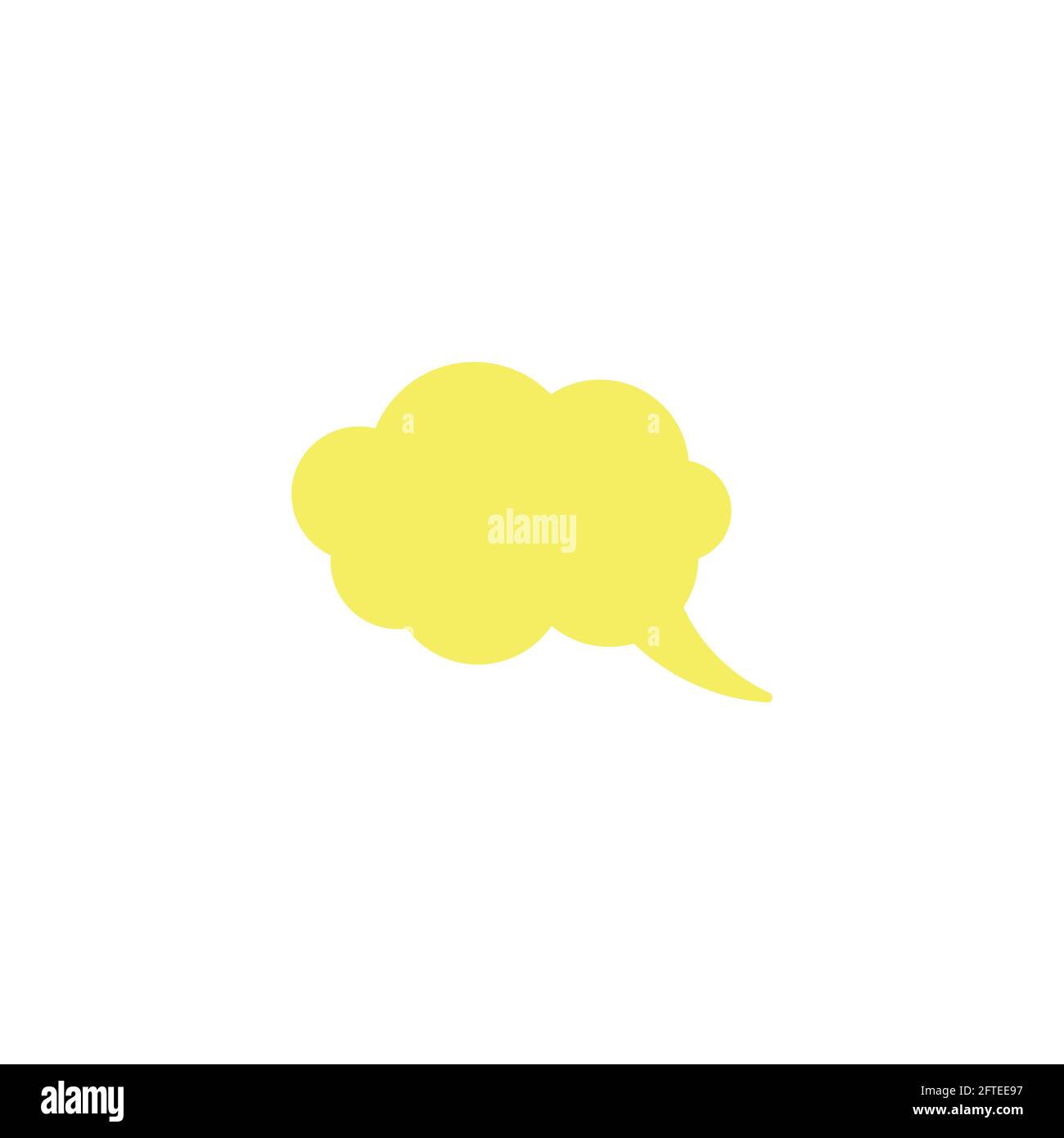 yellow chat speech bubble with on white background. Talk, chat message ...