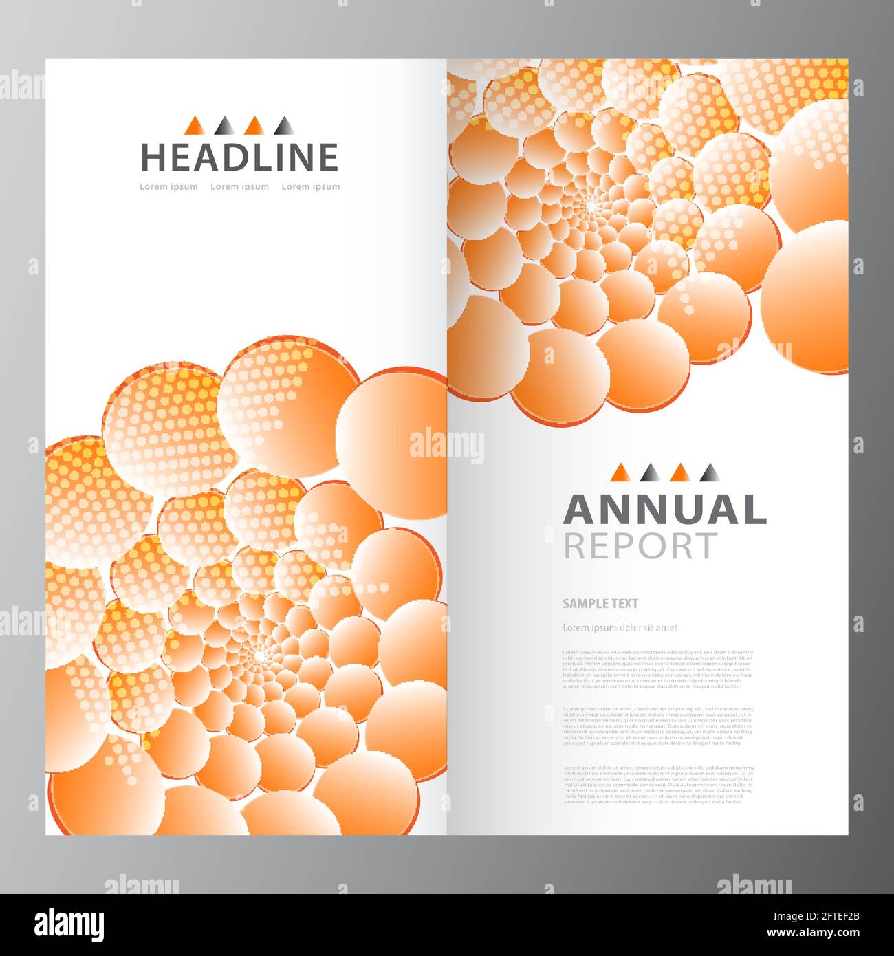 Annual colorful business report template design layout Stock Vector ...