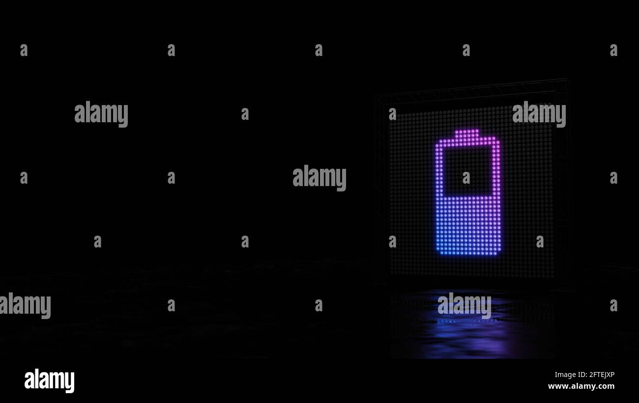 3d rendering light wall with blue violet spots shaped as vertical ...