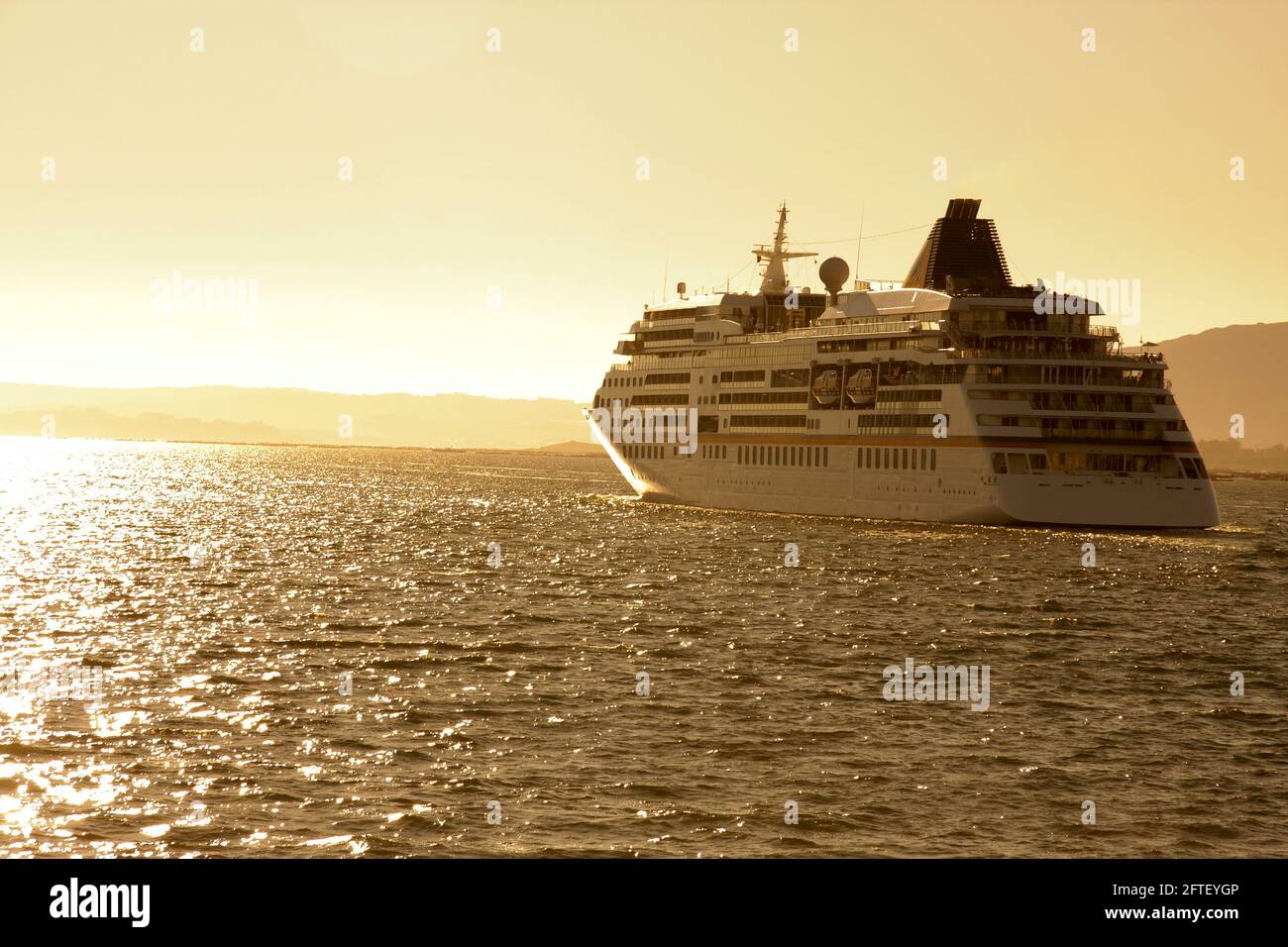 cruise ship by sea, travel and transportation Stock Photo - Alamy