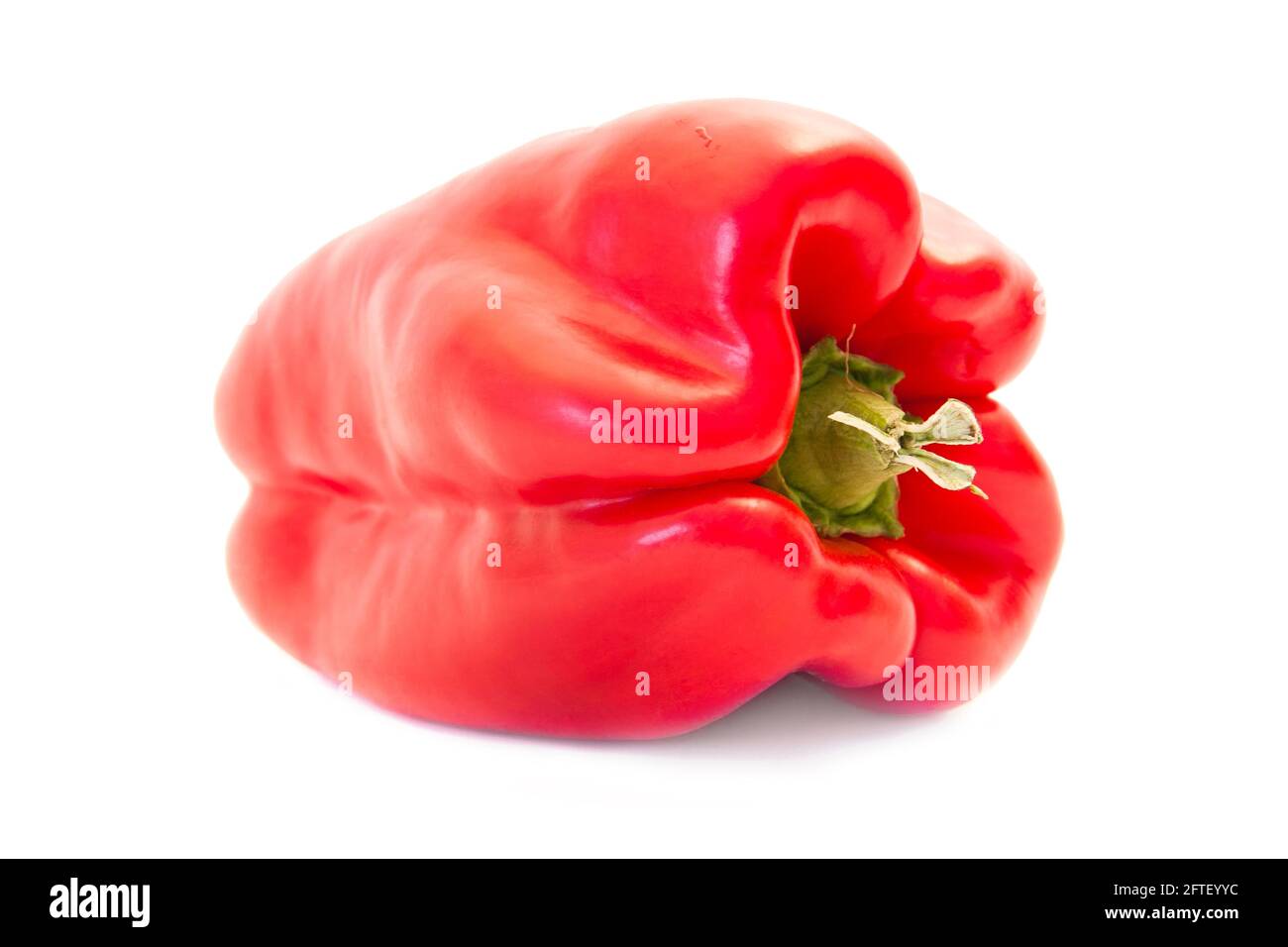 large red bell pepper isolated on white background Stock Photo - Alamy