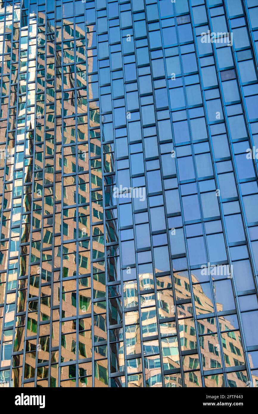 Abstract modern architecture of skyscrapers in the downtown district of ...