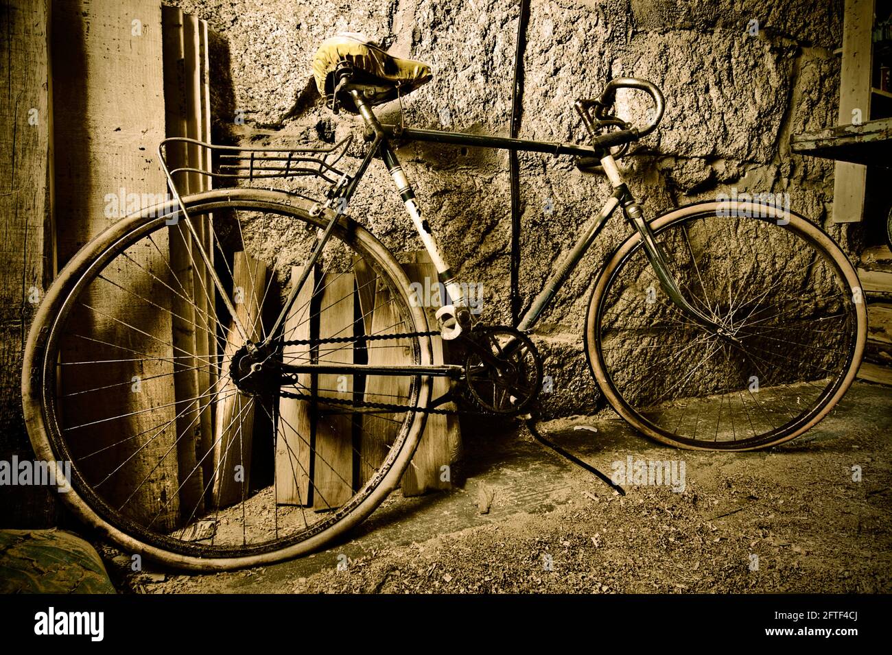 old bicycle in the garage, vintage vehicles Stock Photo - Alamy