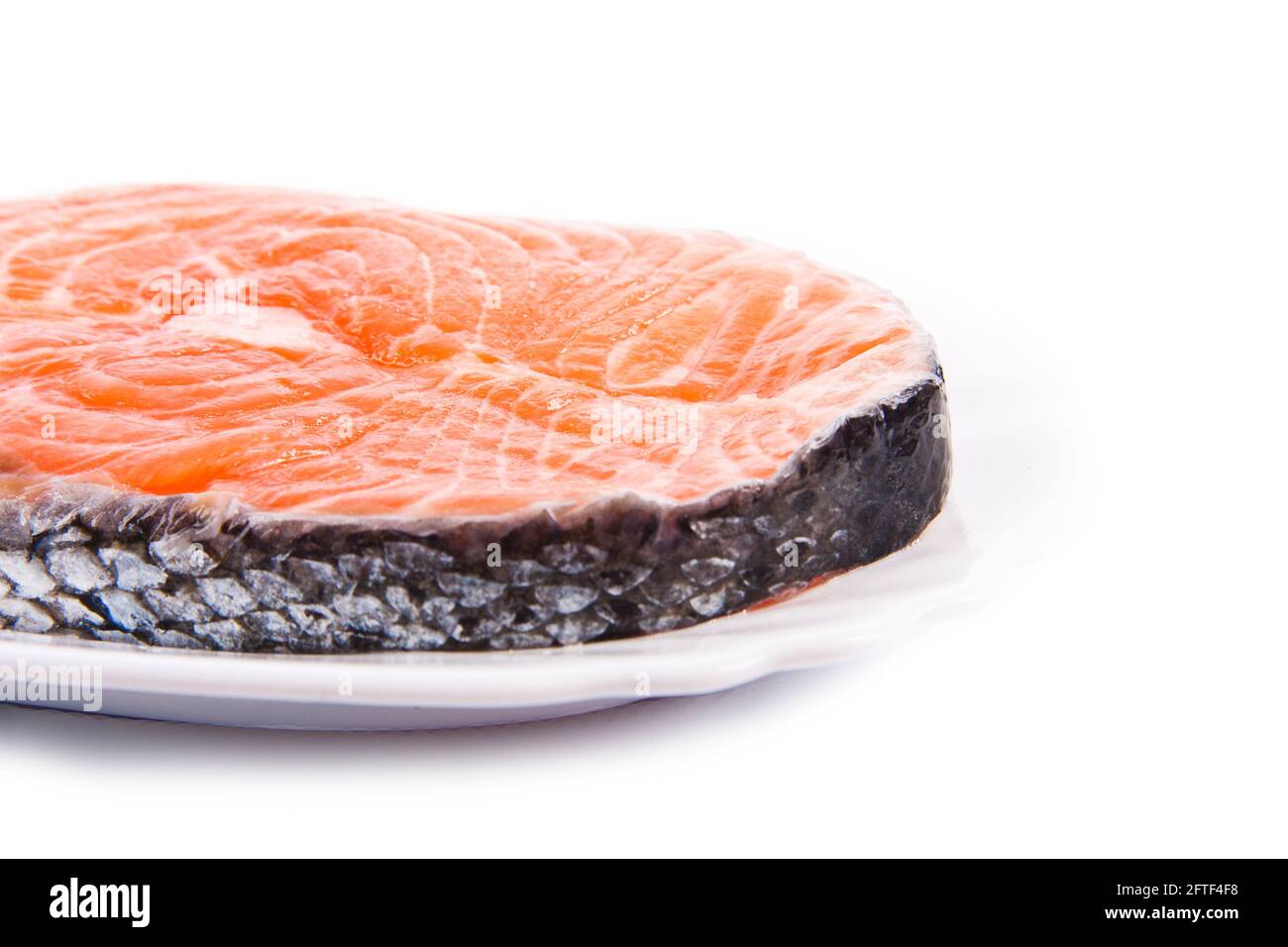slice of fresh fish, Norwegian salmon red Stock Photo - Alamy