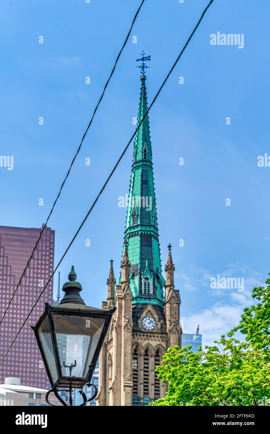 Saint James Cathedral Church clock tower in Toronto, Canada. Gothic ...