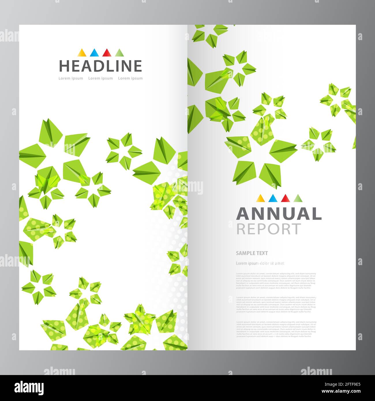 Annual colorful business report template design layout Stock Vector ...