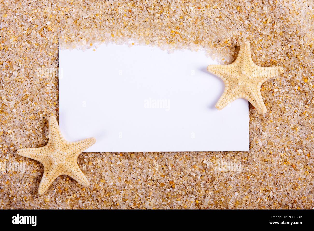 background of beach sand and blank card Stock Photo - Alamy
