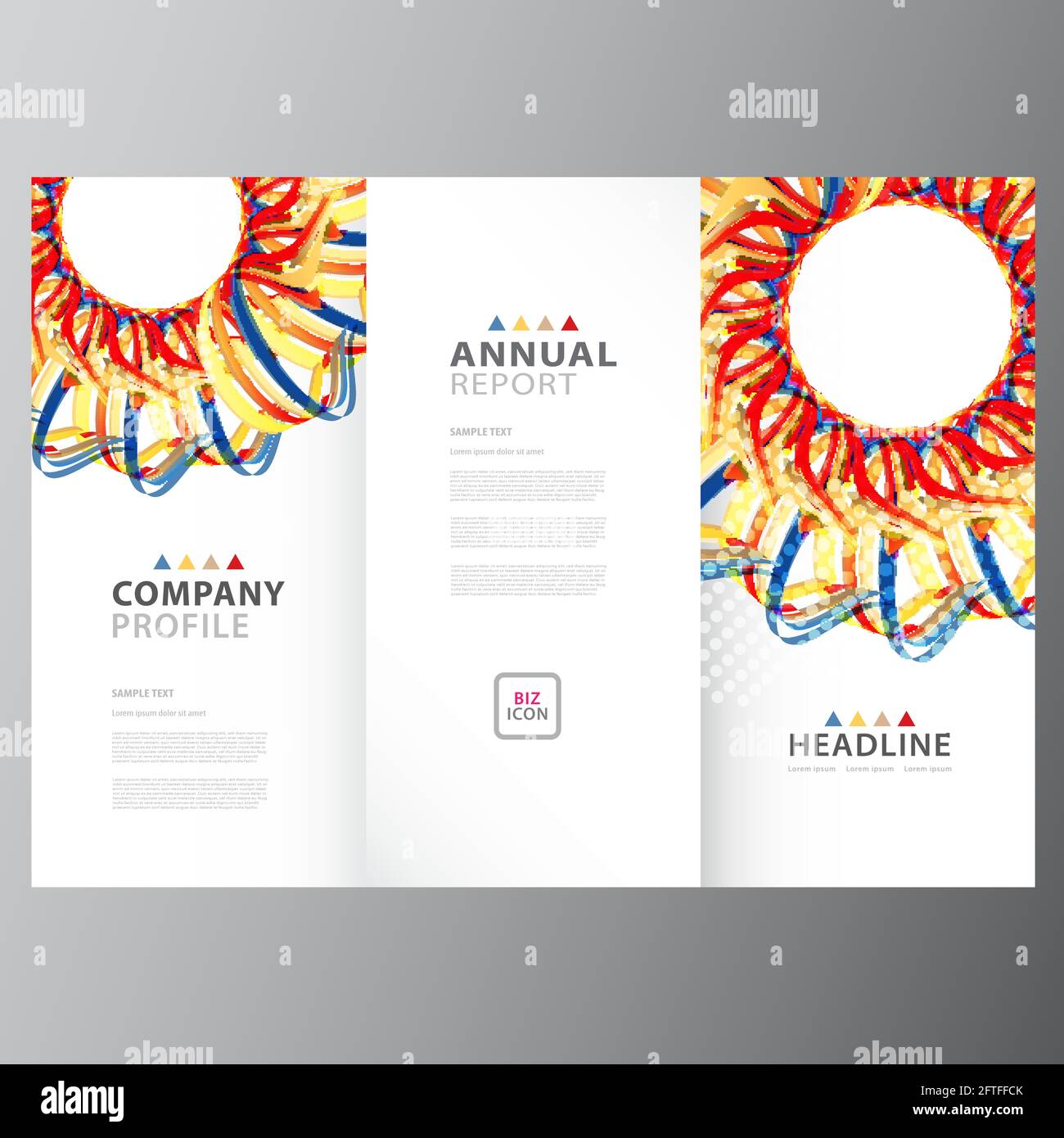 Annual colorful business report template design layout Stock Vector ...