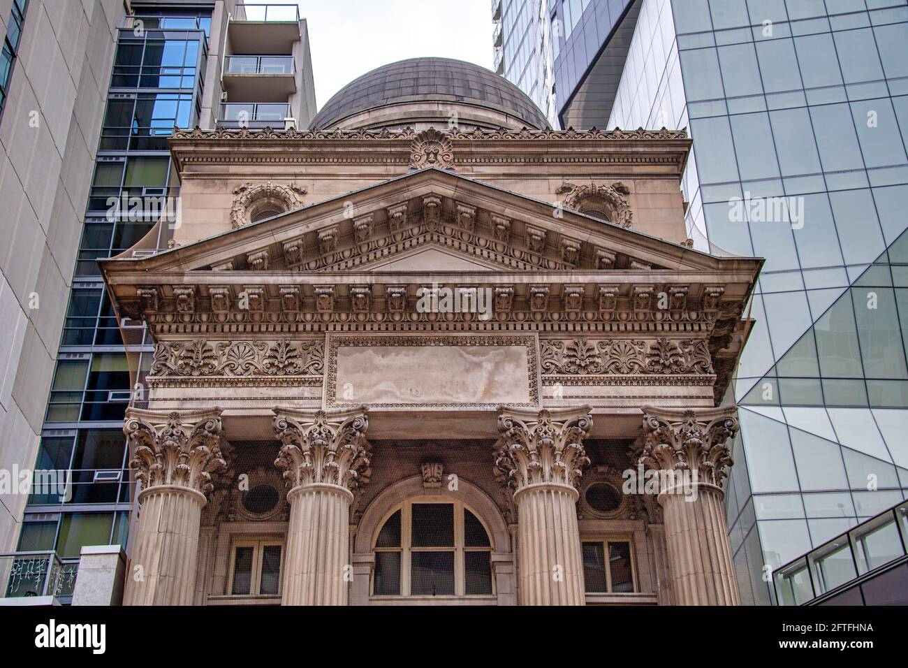 Old neo-classical architecture details of the former Bank of Toronto ...