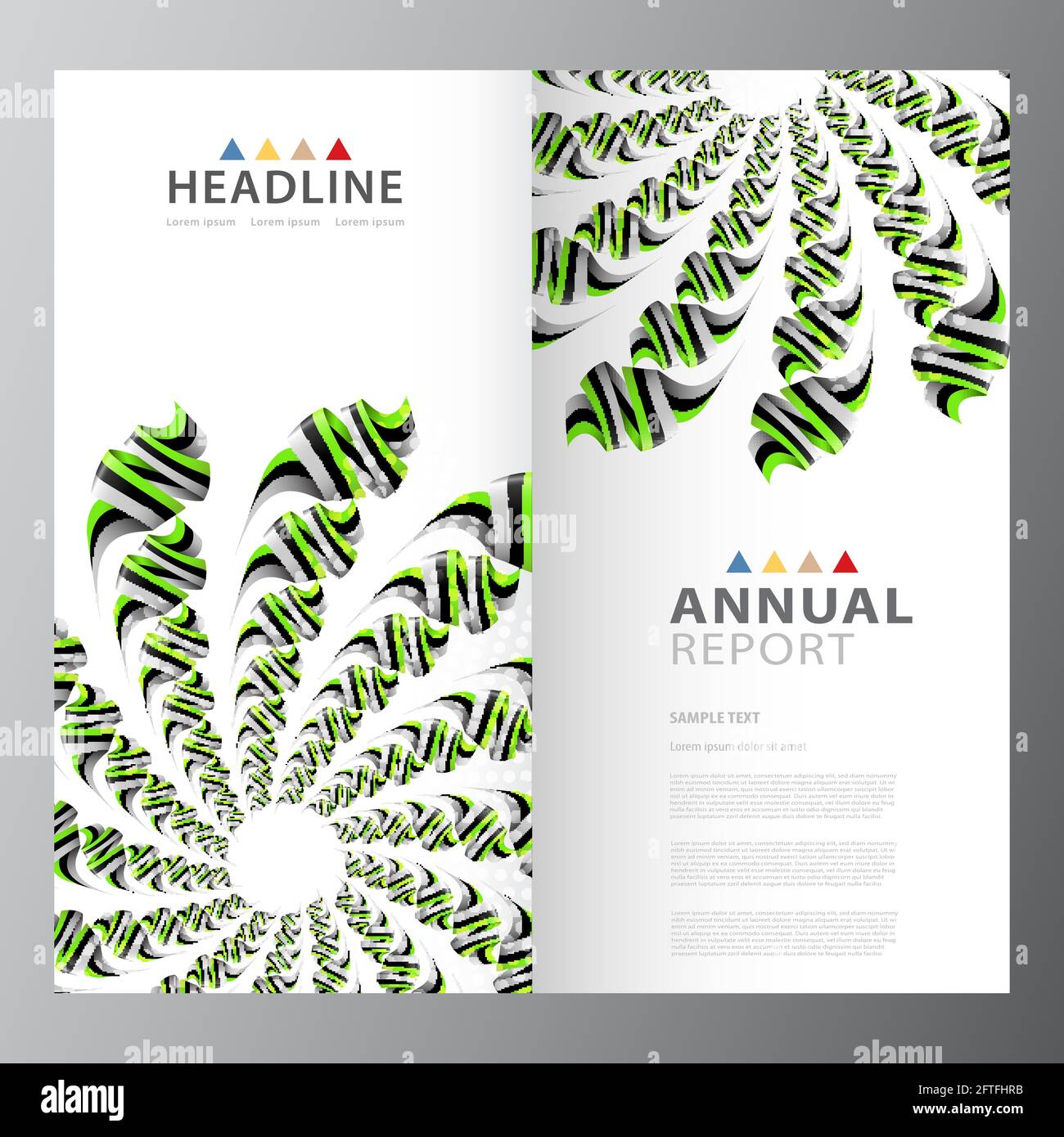 Annual colorful business report template design layout Stock Vector ...