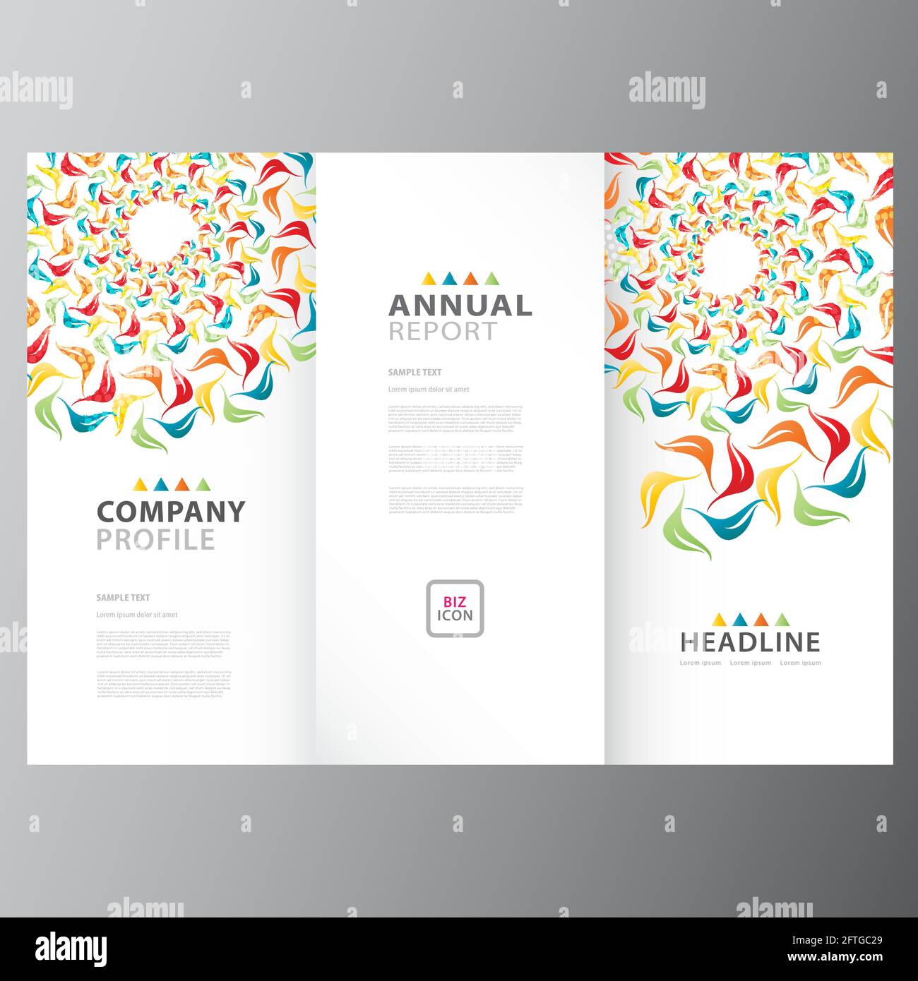 Annual colorful business report template design layout Stock Vector ...