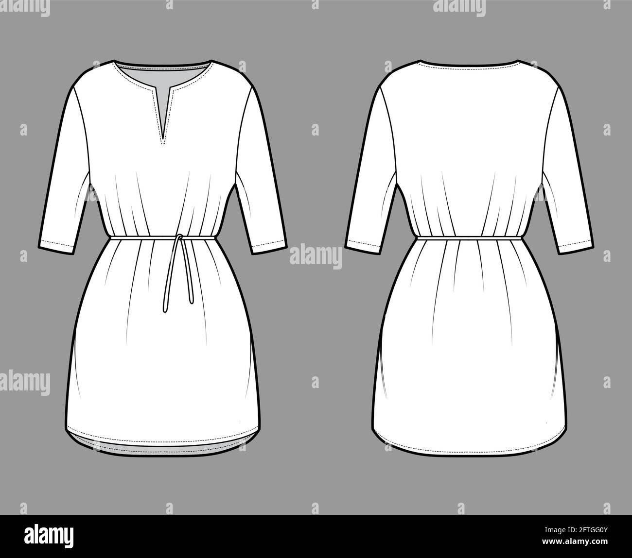 White low mini dress Stock Vector Images - Alamy