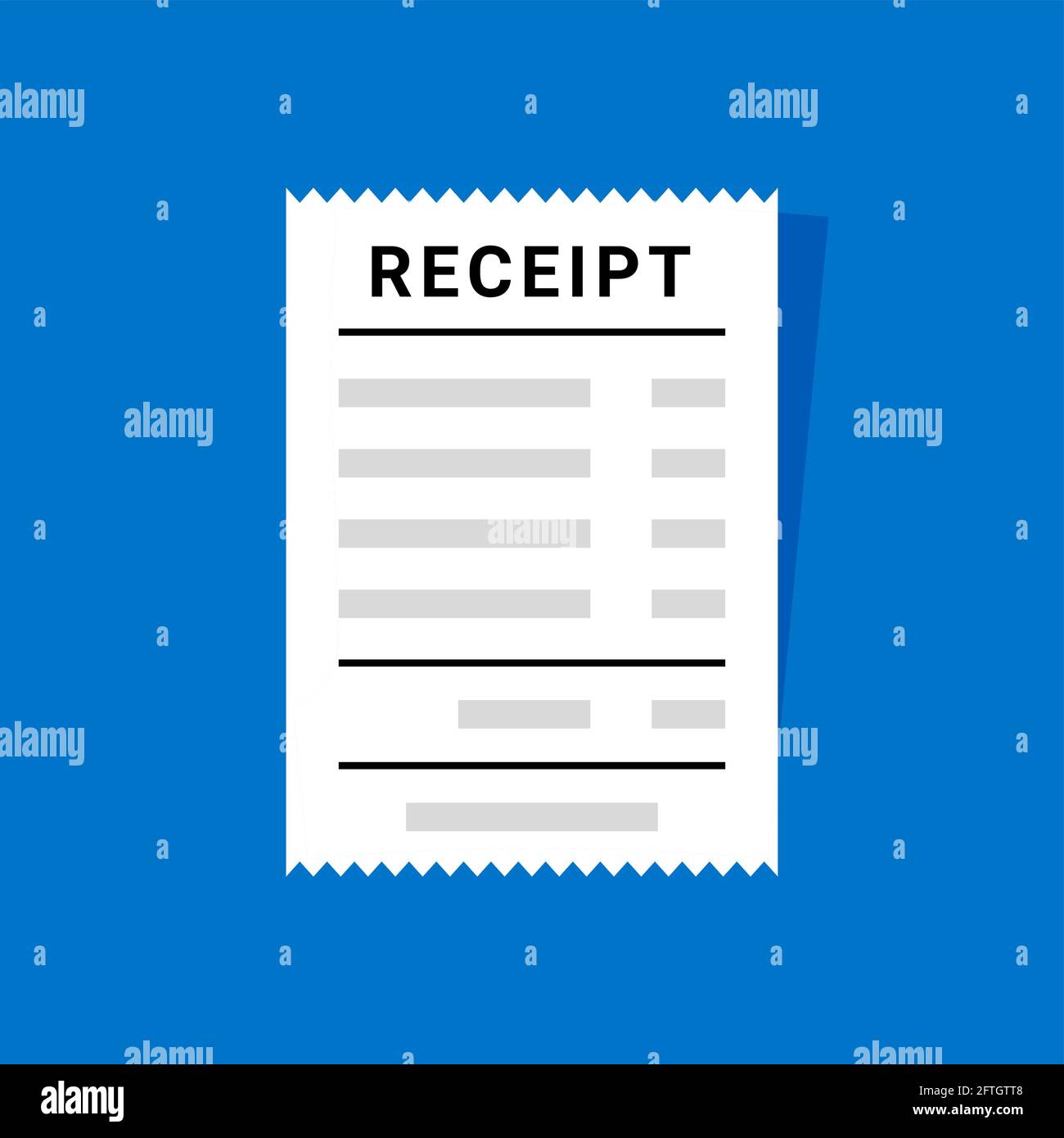 Receipt document icon. Digital vector bill sale fee. Flat vector ...