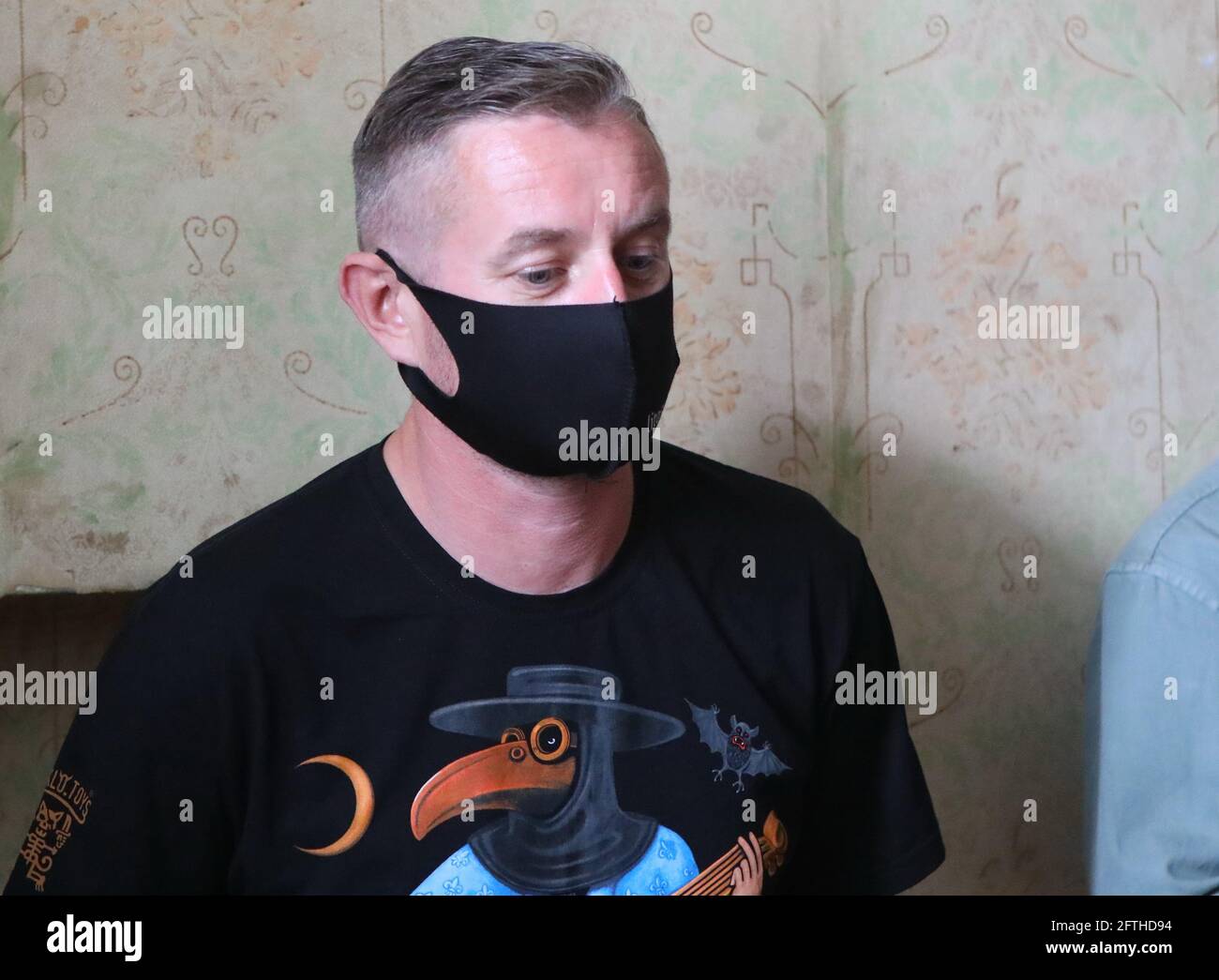 KHARKIV, UKRAINE - MAY 21, 2021 - Ukrainian writer Serhiy Zhadan ...