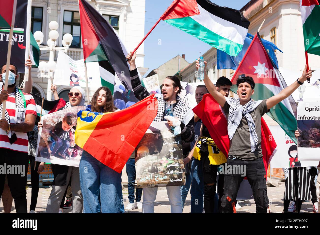 Timisoara, Timis, Romania. 21st May, 2021. Several hundred people from ...
