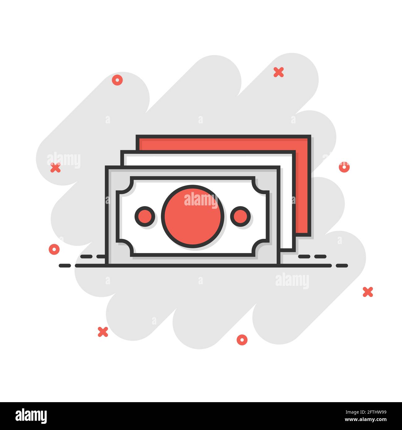 Money stack icon in comic style. Exchange cash cartoon vector ...