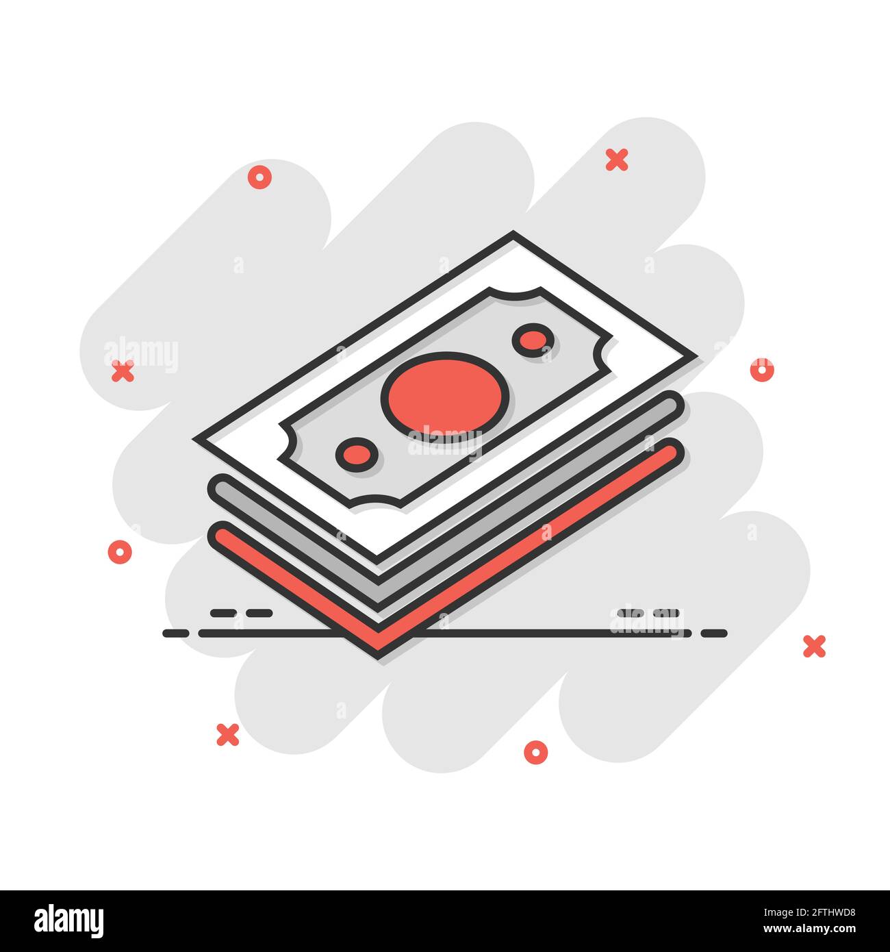 Money stack icon in comic style. Exchange cash cartoon vector ...